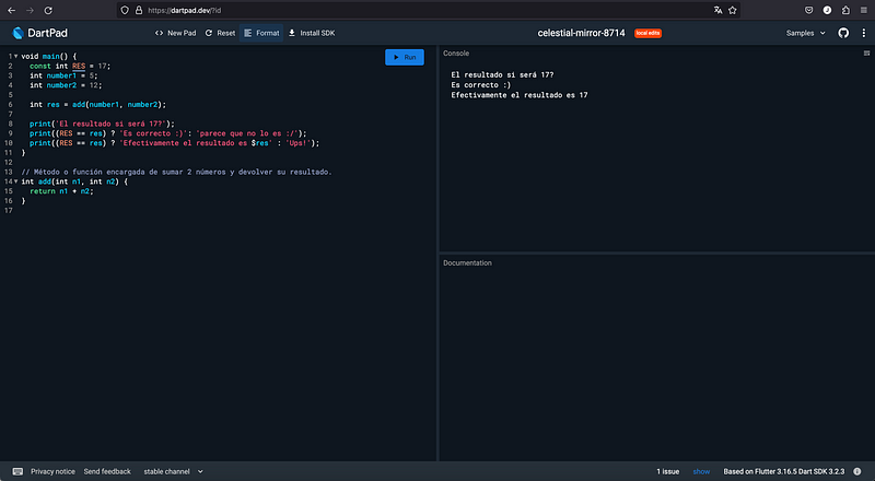 Dartpad | jaimetellezb - Compartir guías y tutoriales de programación.